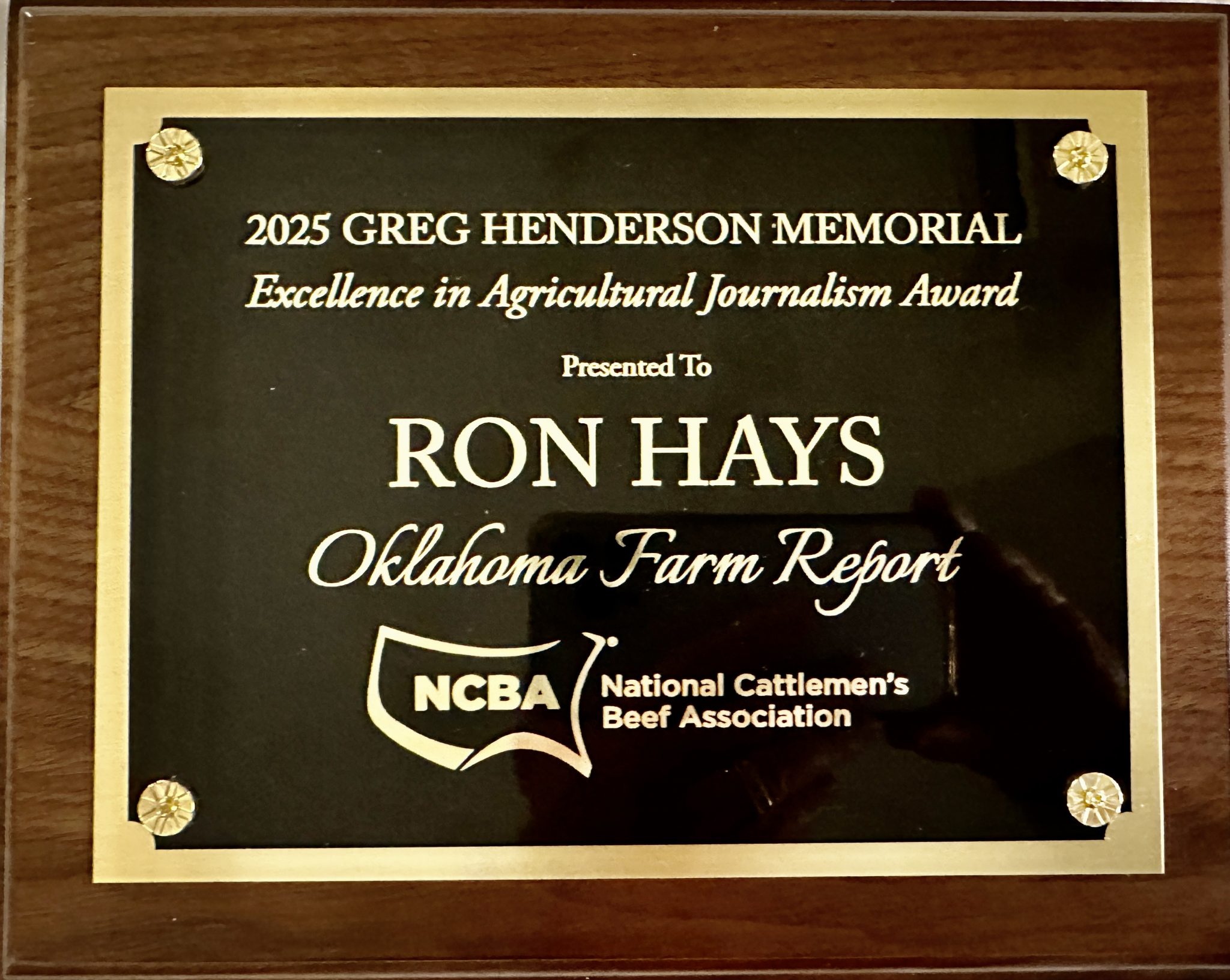 Ron Hays Receives Greg Henderson Memorial Excellence in Ag Journalism ...