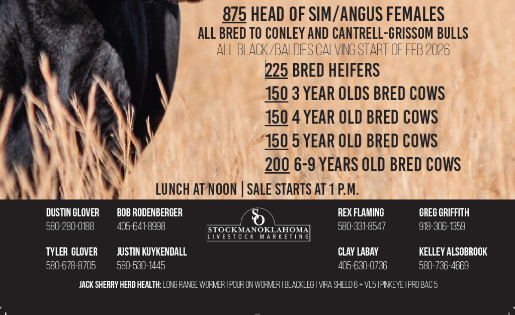 Jack Sherry Dispersal Sale – Apache, Oklahoma – 1/17/2026 - Oklahoma ...