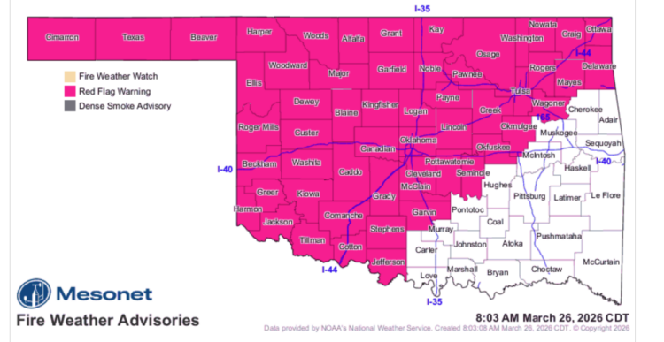 Oklahoma Faces Critical Fire Danger as Red Flag Warnings Blanket the ...